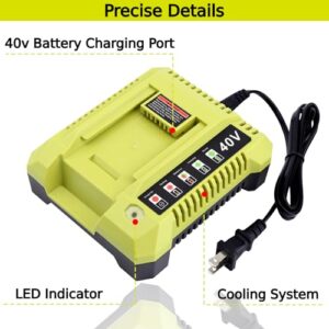 OP401 40V Lithium Ion Battery Charger Compatible with Ryobi OP4015 OP4026 OP4026A OP4030 OP4040 OP4050 OP4050A OP4060 OP40261 OP40301 OP40401 OP40501 OP40601 Tools Batteries