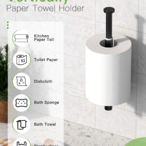 Adjustable Self-Adhesive Paper Towel Holder Under Cabinet, Under Counter Paper Towel Holder Wall Mount for Kitchen Bathroom Organization Storage, Adhesive and Screws, Extendable 7.5" to 14"