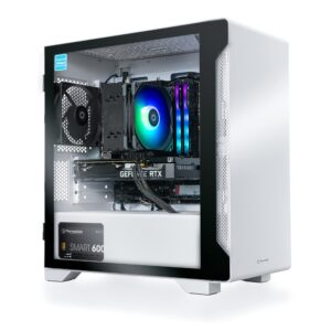 thermaltake lcgs glacier i3510 cpu gaming desktop (intel core™ i5-10400f, toughram z-one 3600mhz 16gb rgb memory, nvidia geforce® rtx 3050, 1tb m.2 nvme, win 10 home) s1gl-b560-350-lcs,white