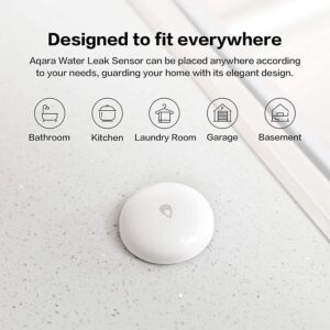 Aqara Water Leak Sensor Kit - 3 Pack, Requires AQARA HUB, Wireless Water Leak Detector, Wireless Mini Flood Detector for Alarm System and Smart Home Automation, for Kitchen Bathroom, Works with IFTTT