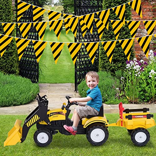 Luxiocio Construction Birthday Party Supplies, 5 Packs Construction Pennant Banner Decorations, Dump Truck Theme Flag Banner for Boy, Under Construction Party Bunting Banner Decor