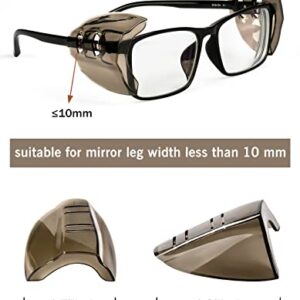 2 Pairs Eye Glasses Side Shields, Flexible Slip on Side Shields for Prescription Glasses Fits Small to Medium Eyeglasses (Brown-2)