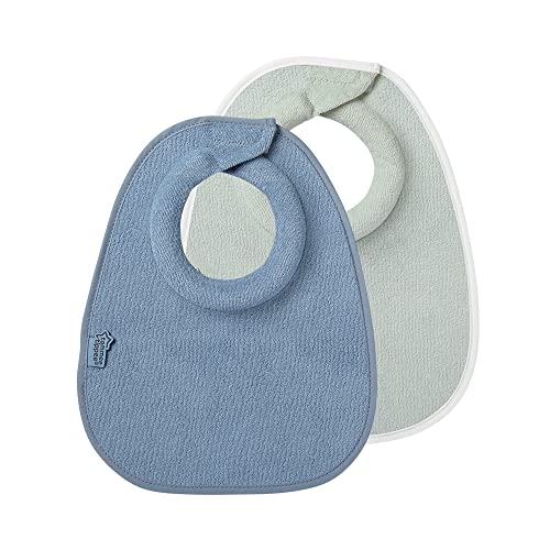 Tommee Tippee Milk Feeding Bibs, Comfeefit, Super Soft and Extra Absorbent, Adjustable and Reversible, OEXO-TEX Approved Material, Pack of 2