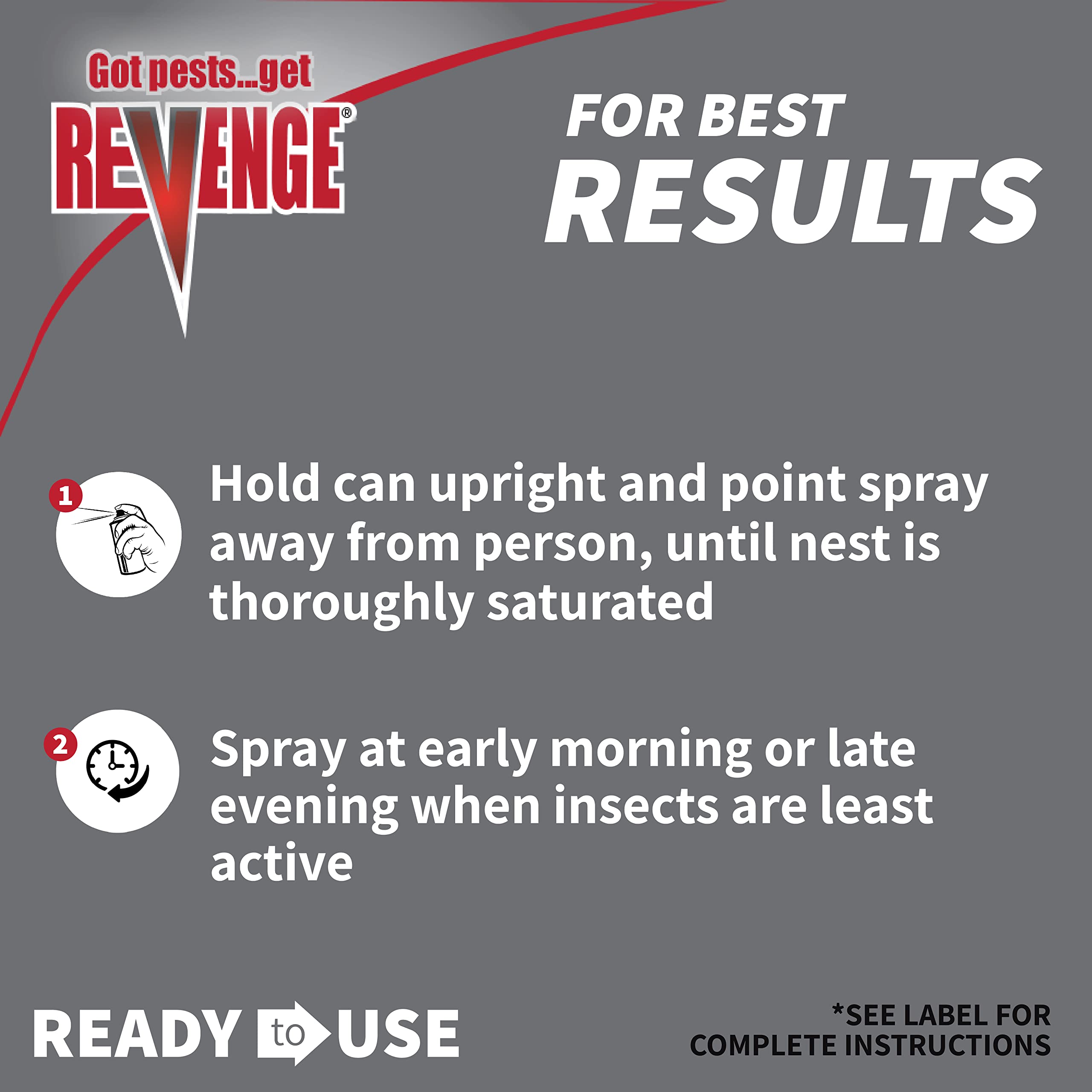 REVENGE Wasp & Hornet Killer Aerosol, 15 oz Ready-to-Use Spray for Wasps, Hornets and Yellow Jackets, Kills Entire Nest