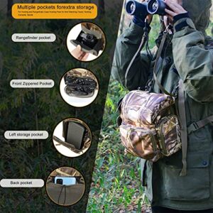 MDSTOP Binocular Harness, Bino Harness Chest Pack with Rangefinder Pouch, Bino Straps Secure Your Binoculars, Holds rangefinders, Phones, Bullets etc, for Bird Watching, Hunting, Travel, Sports