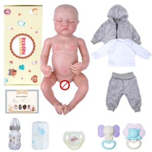 BABESIDE Lifelike Reborn Baby Dolls Boys - 17-Inch Real Baby Feeling Realistic-Newborn Full Body Vinyl Anatomically Correct Real Life Baby Dolls with Toy & Gift Box for Kids Age 3 +