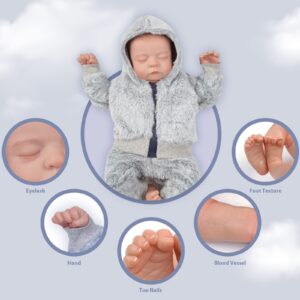 BABESIDE Lifelike Reborn Baby Dolls Boys - 17-Inch Real Baby Feeling Realistic-Newborn Full Body Vinyl Anatomically Correct Real Life Baby Dolls with Toy & Gift Box for Kids Age 3 +