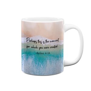 TJ Originals Esther 4:14 Perhaps This Is The Moment Gifts for Her - Bible Verse Graduation Drinkware- 11oz Ceramic Mug - Best Christian Office BFF Gifts for Women Friends