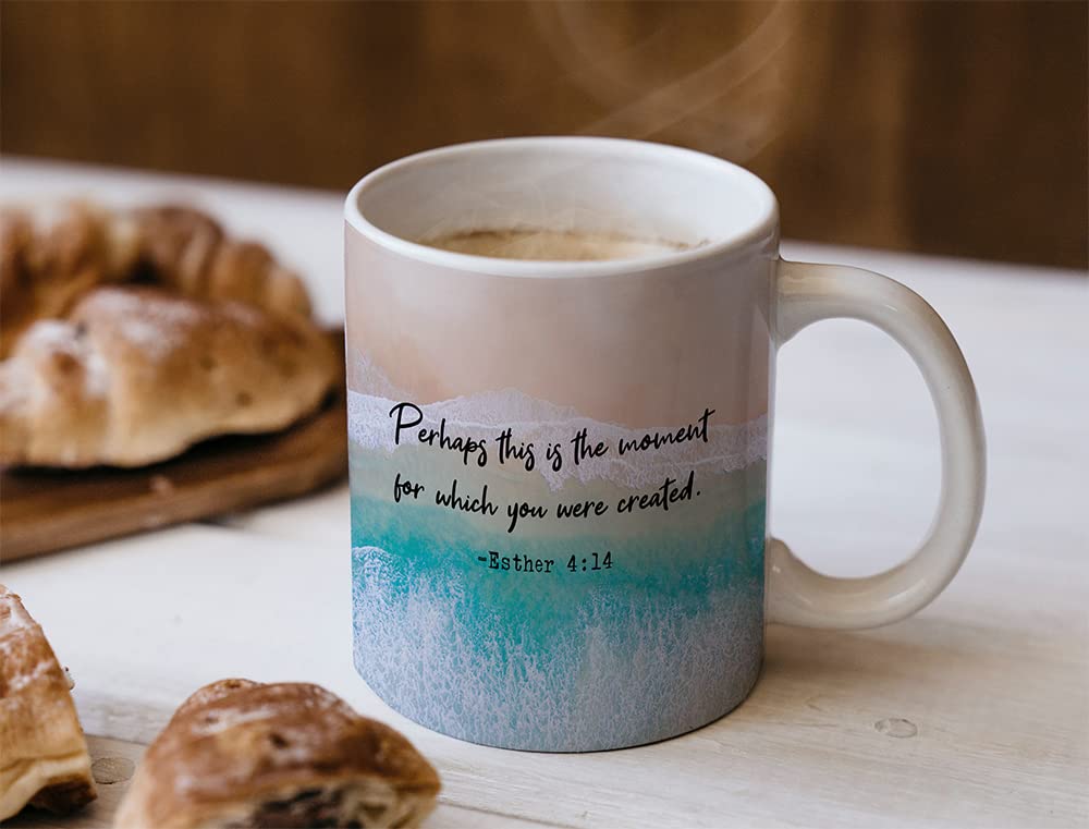 TJ Originals Esther 4:14 Perhaps This Is The Moment Gifts for Her - Bible Verse Graduation Drinkware- 11oz Ceramic Mug - Best Christian Office BFF Gifts for Women Friends