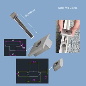 CMYYANGLIN Solar Panel Mounting Bracket Roof Mount Clamps Mid Clamp for Securing Solar Panels Within 35mm Thick to Rails Pack of 12