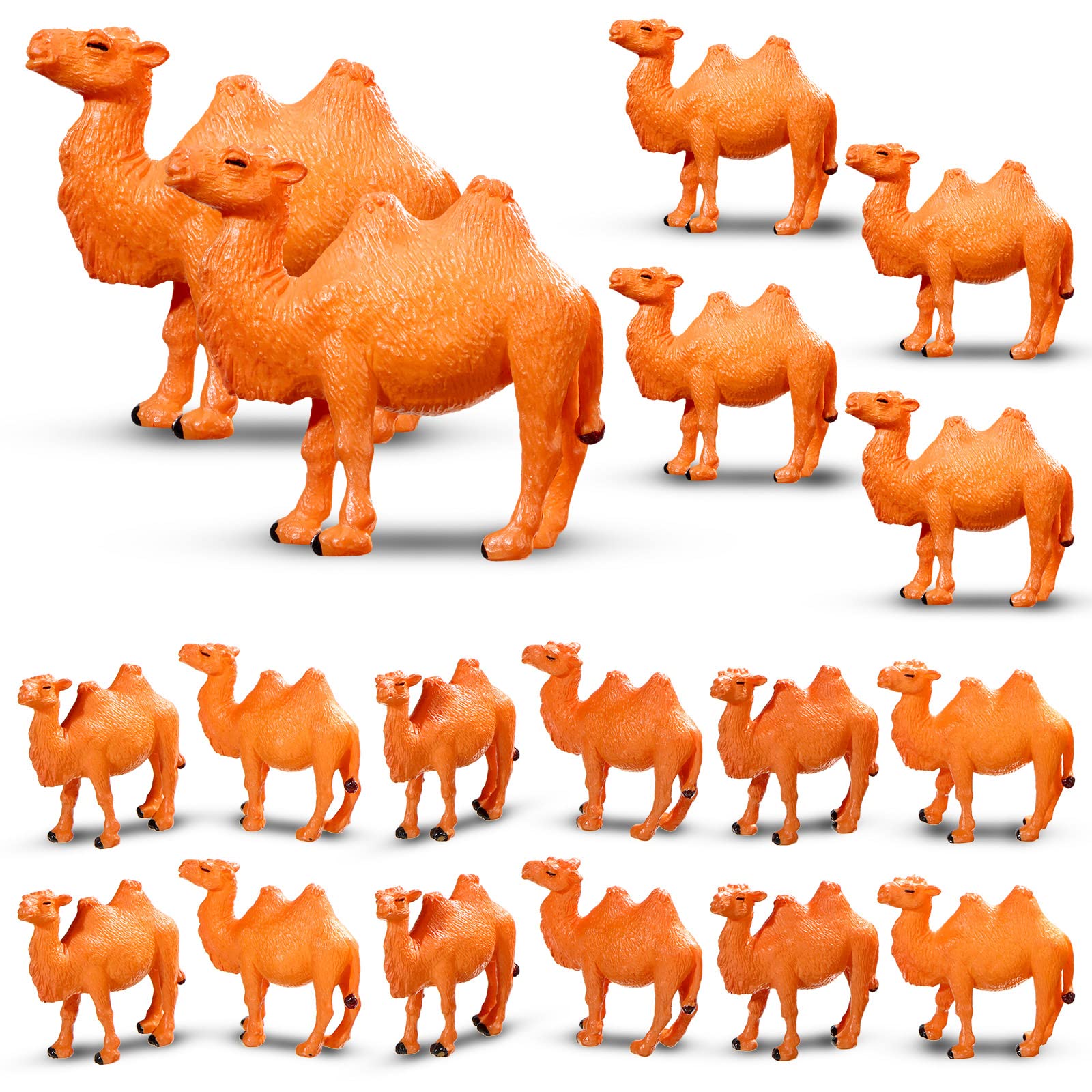 24 Pcs Camel Figurines Hand Painted Miniature Animal Statue Desert Camel Figures Animal Figurines Toys Camel Models for Table Desktop Cake Toppers Collection Home Ornaments Decor