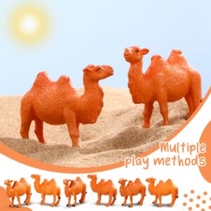 24 Pcs Camel Figurines Hand Painted Miniature Animal Statue Desert Camel Figures Animal Figurines Toys Camel Models for Table Desktop Cake Toppers Collection Home Ornaments Decor