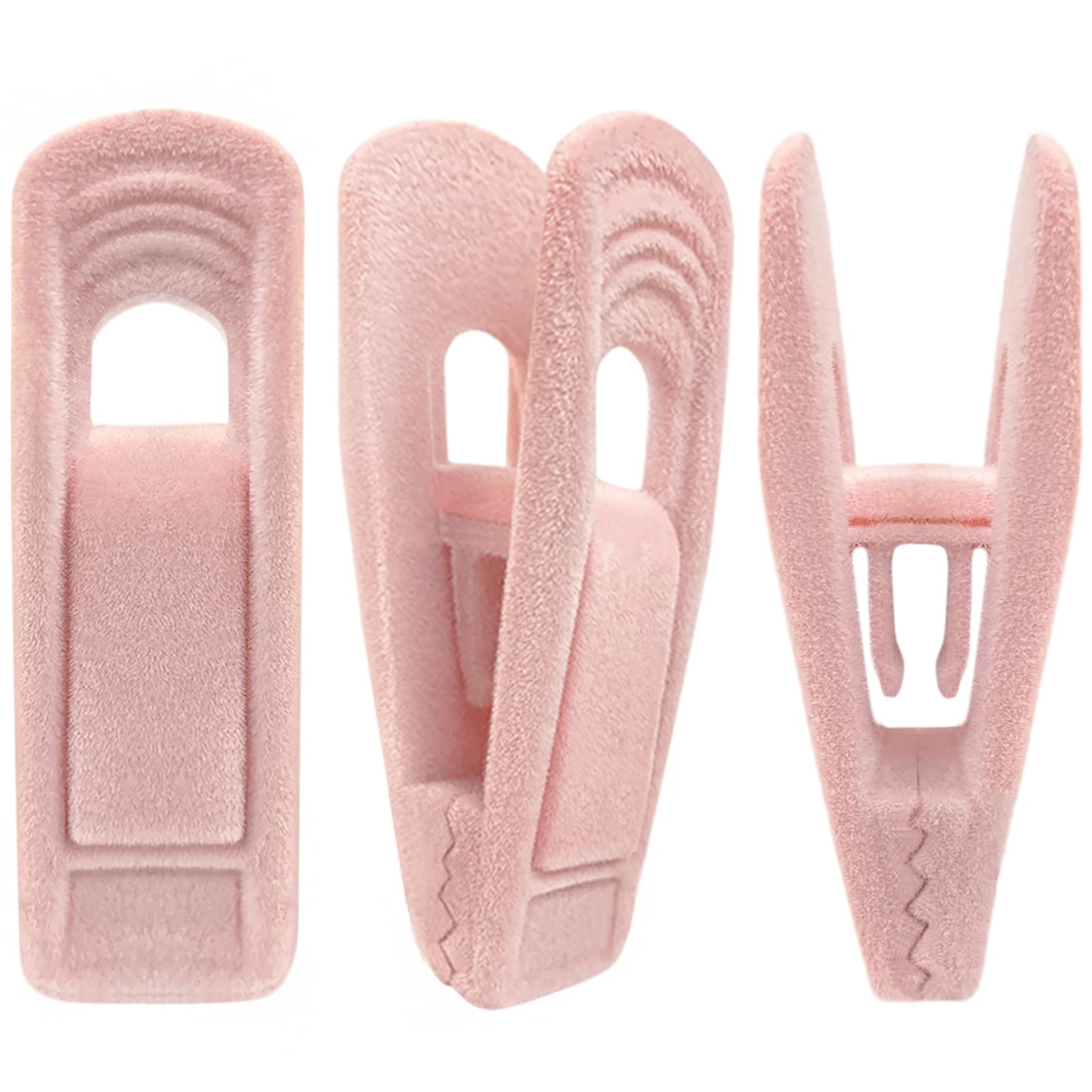 TOFIIGREM Light Pink Velvet Hangers Clips 20 PCS, Non-Slip Velvet Clip for Pant Skirt Velvet Hangers, Strong Baby Kids Velvet Hangers Clips