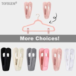 TOFIIGREM Light Pink Velvet Hangers Clips 20 PCS, Non-Slip Velvet Clip for Pant Skirt Velvet Hangers, Strong Baby Kids Velvet Hangers Clips