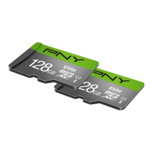 PNY 128GB Elite Class 10 U1 microSDXC Flash Memory Card 2-Pack - 100MB/s, Class 10, U1, Full HD, UHS-I, micro SD