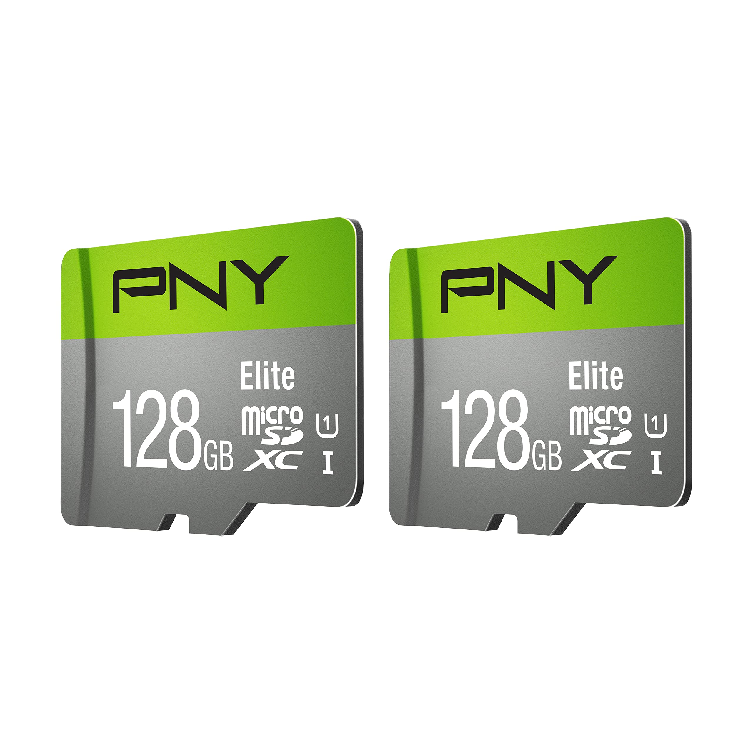 PNY 128GB Elite Class 10 U1 microSDXC Flash Memory Card 2-Pack - 100MB/s, Class 10, U1, Full HD, UHS-I, micro SD