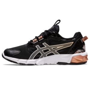 asics women's gel-quantum 90 sportstyle shoes, 9, black/rose gold