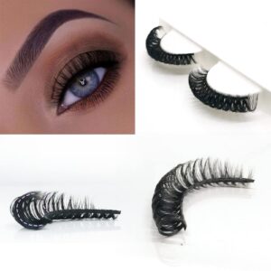 10Pairs 3d Russian, D Curl Lash Strips, 15mm Wispy Fake Lashes that Look Like Extensions, Natural False Lashes Mink