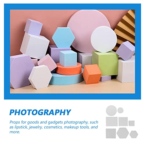 SEWACC 8pcs Geometric Three-Dimensional Ornaments Geometric Cube Photoshoot Cosmetics Photoshoot Blocks Lipstick Photo Blocks Craft for Kids Household Products Foam Modeling