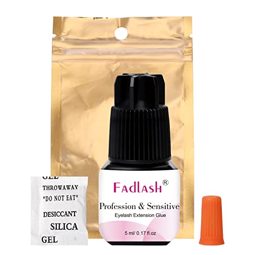 Eyelash Extension Glue FADLASH Extra Strong Lash Glue 5ml 1S Dry Time 8 Weeks Retention Lash Extension Glue Maximum Bonding Power Professional Use Only (Never for DIY/Cluster Lashes)