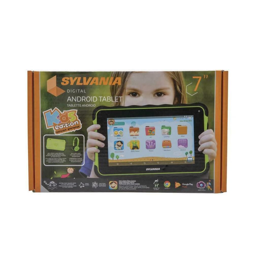 SYLVANIA 7" Android Tablet 2.0M Pixel Digital Camera 16GB Storage 1GB RAM with Heaphones and Case- SPLT7800-KHP