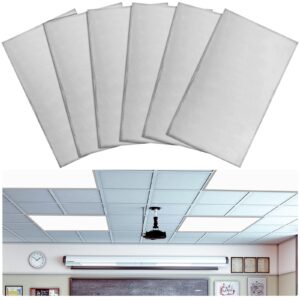 6 packs fluorescent light filters magnetic light covers fluorescent light covers calming ceiling light covers florescent light decor cover for ceiling lights classroom office school, 4 x 2 feet (gray)