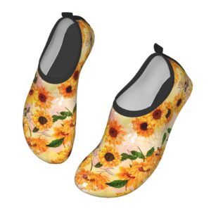 sunflower water shoes for men women aqua socks barefoot quick-dry beach swimming shoes for yoga pool exercise swim surf