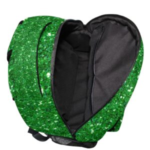 Pfrewn Green Glitter Backpacks for Girls Teens Women School Bookbags Backpack for Kids Students