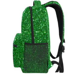 Pfrewn Green Glitter Backpacks for Girls Teens Women School Bookbags Backpack for Kids Students