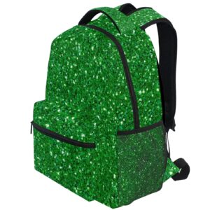 Pfrewn Green Glitter Backpacks for Girls Teens Women School Bookbags Backpack for Kids Students