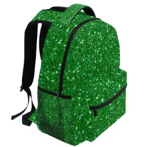 Pfrewn Green Glitter Backpacks for Girls Teens Women School Bookbags Backpack for Kids Students