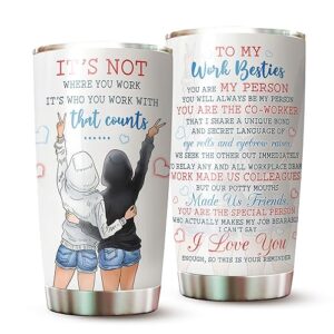 yanbi work bestie tumbler for women - gifts for best friend women - gifts for women bestie - bestie cup - to my work bestie tumbler - bestie mug - gifts for friend female