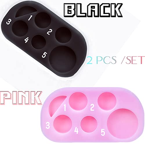 Lash Lift Brow Lamination Palette, Rapid Eyelash Eyebrow Lifting Tray, DIY Tint Mixing Tool For Perming Lashes at Home Salon Usage -1000 Applications (Pink Black 2 pcs Set)