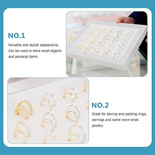 Cabilock Box Hundred ring box baseball holders for balls display jewellery display tray foam ring display 100- slots ring case ring display pad to rotate nose ring jewelry white paper