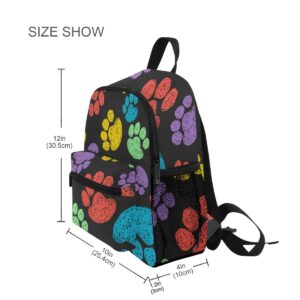 JIPONI Toddler Backpack Cute Rainbow Dog Paw Print Kids Backpack For Girls Boys, Cute Preschool Backpack With Chest Strap Pockets