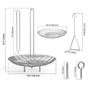 Onlyfire Chef Turkey Fryer Accessory Kit, Stainless Steel Chicken Holder with Handle Lifter Hook, Seasoning Injector, Drip Pan and Thermometer for Deep Fry Pot