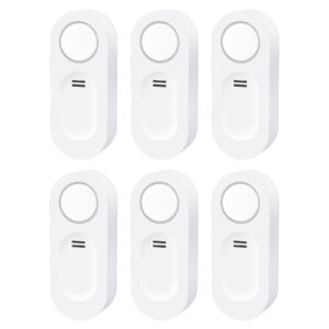 water leak detectors 6 pack, 120db water alarm sensor, flood detector, sensitive leak and drip alert alarms, for home, kitchen, bathroom, basement (battery included)