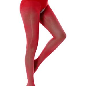 ACSUSS Women Oil Glossy Tights Thin Transparent Silk Stockings Seamless High Waist Pantyhose Red One Size