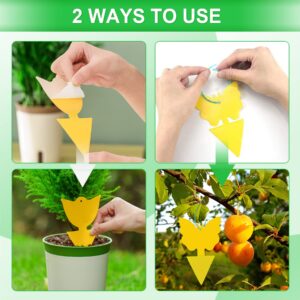 40 Pcs 5 Shapes Yellow Extremely Sticky Traps for Fruit Fly, Whitefly, Fungus Gnat, Insect Catcher Traps for Indoor/Houseplants/Kitchen, Protect The Plant, Non-Toxic, Odorless, Pet & Kid Safe