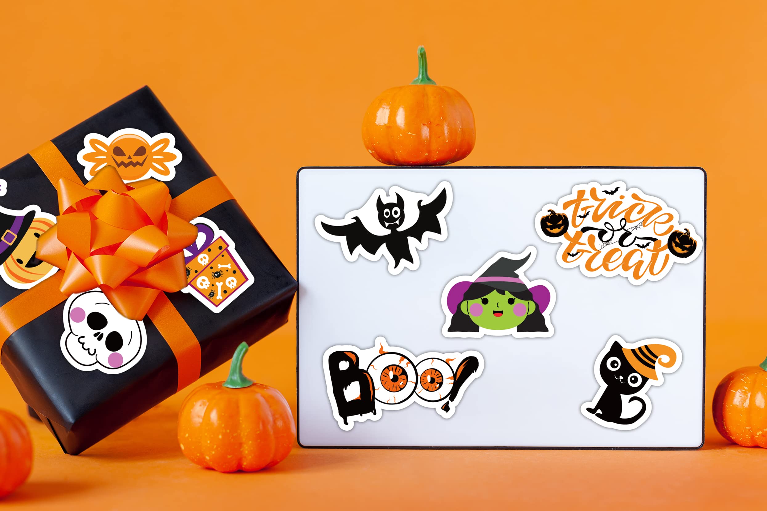 Halloween Stickers for Kids Adults 24 Sheets Cute Halloween Stickers Bulk Sheets for Treat Bags/Boxes/Gifts/Cards Halloween Adhesive Stickers for Teacher Classroom Halloween Party Favors for Kids