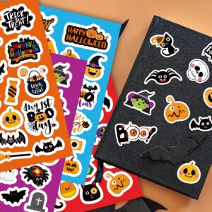 Halloween Stickers for Kids Adults 24 Sheets Cute Halloween Stickers Bulk Sheets for Treat Bags/Boxes/Gifts/Cards Halloween Adhesive Stickers for Teacher Classroom Halloween Party Favors for Kids