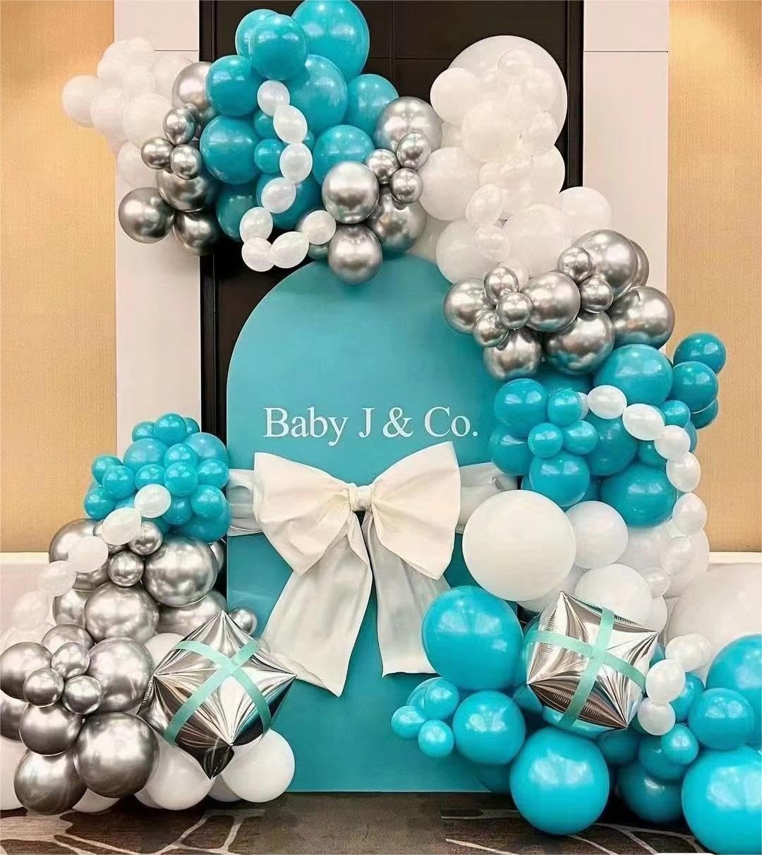 MOXMAY 102 Pieces Teal Blue Balloons 18In 12In 10In 5In Different Sizes Party Balloon Kit for Birthday Halloween Christmas Wedding Baby Shower Bride Party Decoration (Teal Blue)