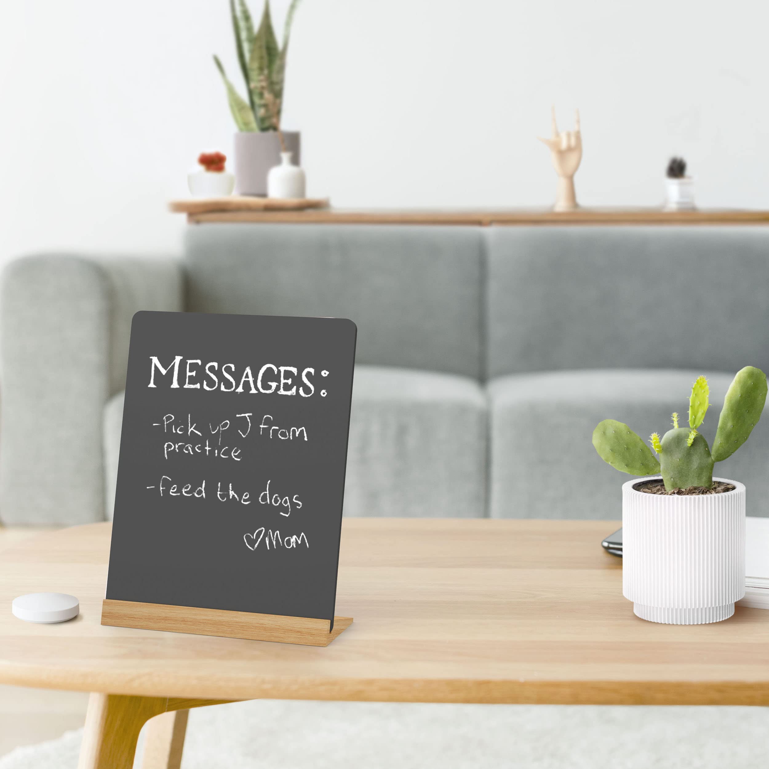 NEWNEWSHOW 8.7x12 Inch Tabletop Chalkboard with Wood Holder, Store Signs Chalkboard Menu Chalkboard Stand, Message Board, Bar and Special Event Decorations, Double-Sided Painting