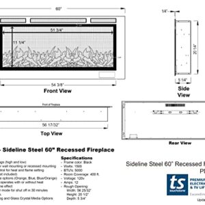 Touchstone Sideline® Anti-Glare Screen-Front 60" 80047 Electric Fireplace