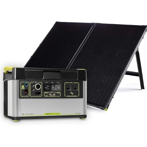 Goal Zero Yeti 1000 Core Portable Power Station, 1,000 W, Solar-Powered Generator (Solar Panel Not Included), USB-A/USB-C Ports and AC Outlets, Power for Camping (Yeti 1000 Core + Boulder 200BC)