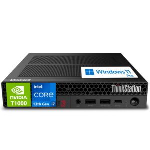 lenovo thinkstation p3 tiny intel i7-13700t, 32gb ddr5, 1tb nvme, t1000 8gb graphics, wifi 6 + bt, rj-45, 4x minidp, dp port, hdmi, w11p, 3yr, business desktop