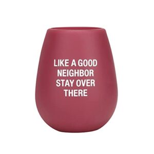 about face designs hilarious say what collection - silicone wine cup, 12.5-ounce, neighbor