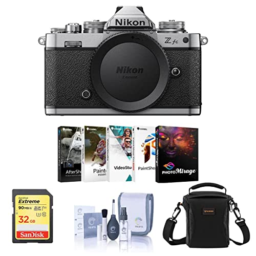 Nikon Z fc DX-Format Mirrorless Camera Bundle with 32GB SD Card, Shoulder Bag, Corel PC Software Kit, Cleaning Kit