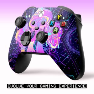 Psychedelic Mushrooms Customised Wireless Controller for Xbox by BCB. Original Xbox Controller Compatible with Xbox One / Series X & S Console. Customized with Water Transfer Printing (Not a Skin)