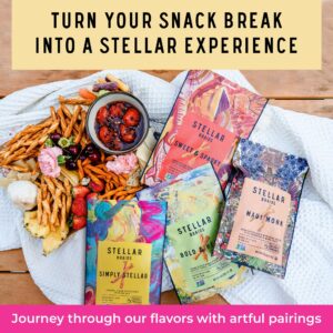 Stellar Pretzels Braids Simply Stellar, 6 Snack Packs (5 oz each) Sea Salt Flavor - Stellar Snacks, Vegan, Kosher, Peanut-Free, Non-GMO, Individual Bags, Pretzel Twists - Made in the USA